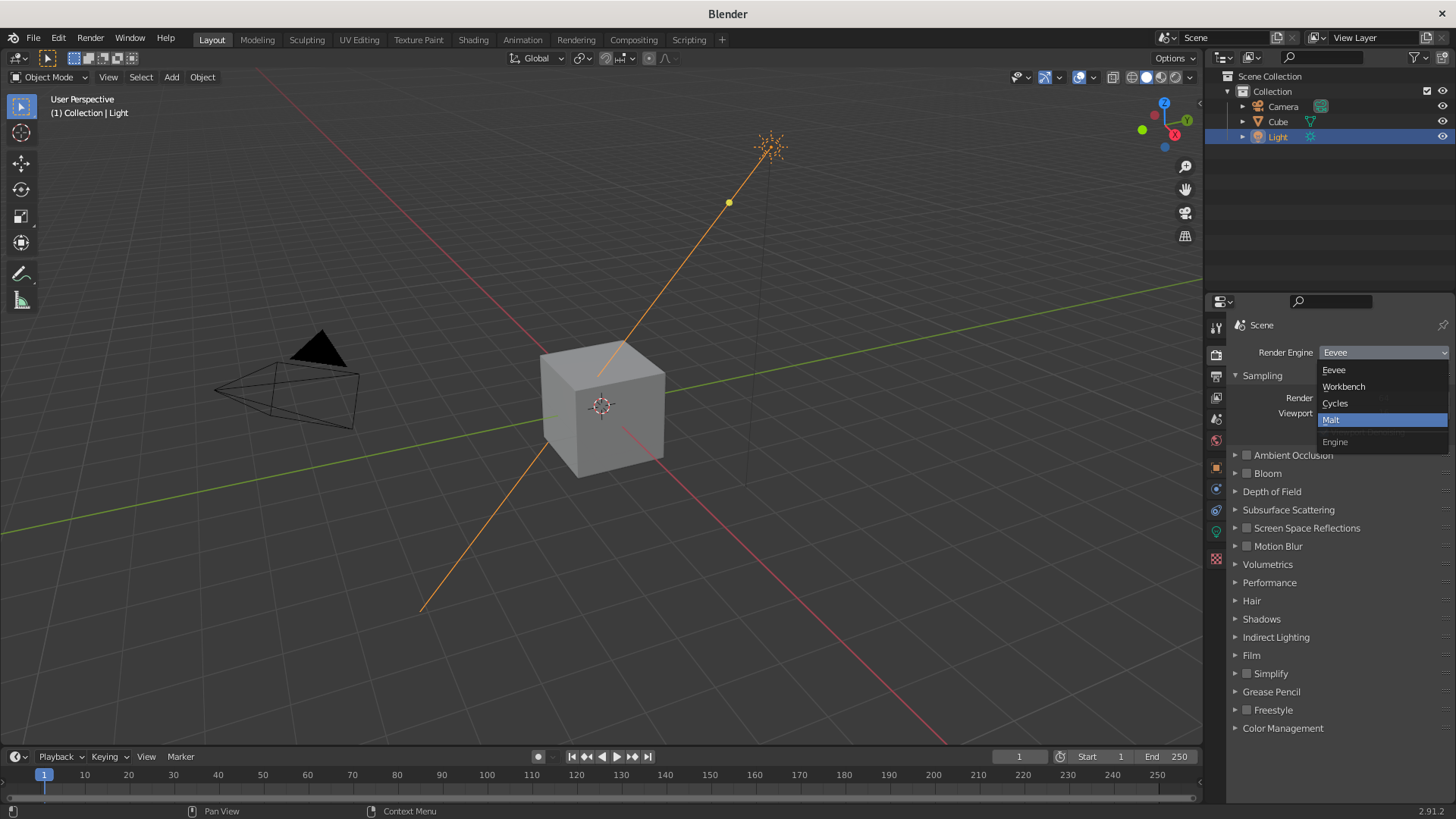 Malt render preview turns viewport solid black with fresh build of ...
