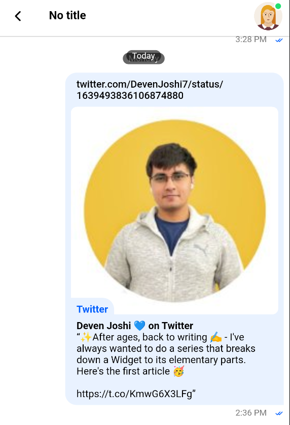 Twitter Links Are Not Scrapped Properly · Issue 1494 · Getstream Stream Chat Flutter · Github