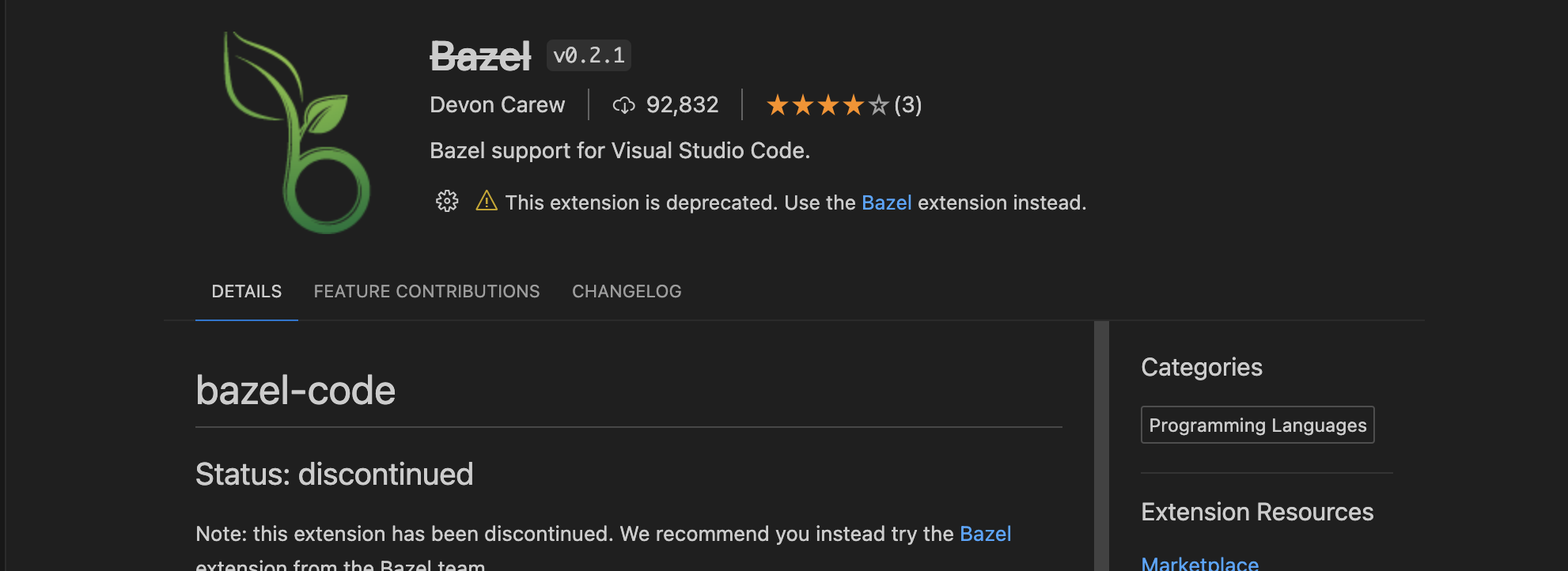 Developer docs Bazel extension url is naviagting to deprecated version ... Developer docs Bazel extension url is naviagting to deprecated version ...