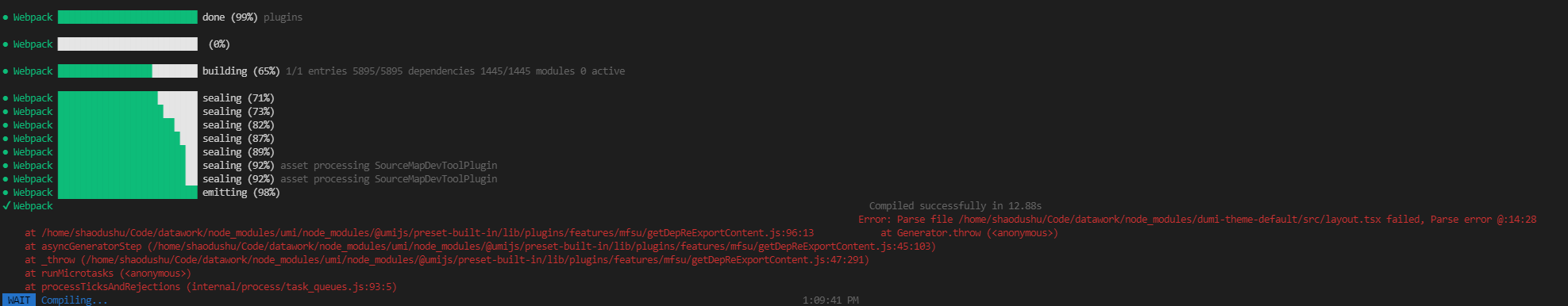 [Bug] 开启mfsu, dumi-theme-default报错 · Issue #6866 · umijs/umi · GitHub