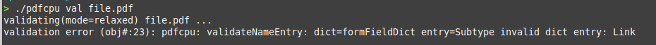 PDFInfo Function Error: Invalid Dict Entry: Link · Issue #730 · pdfcpu/pdfcpu · GitHub
