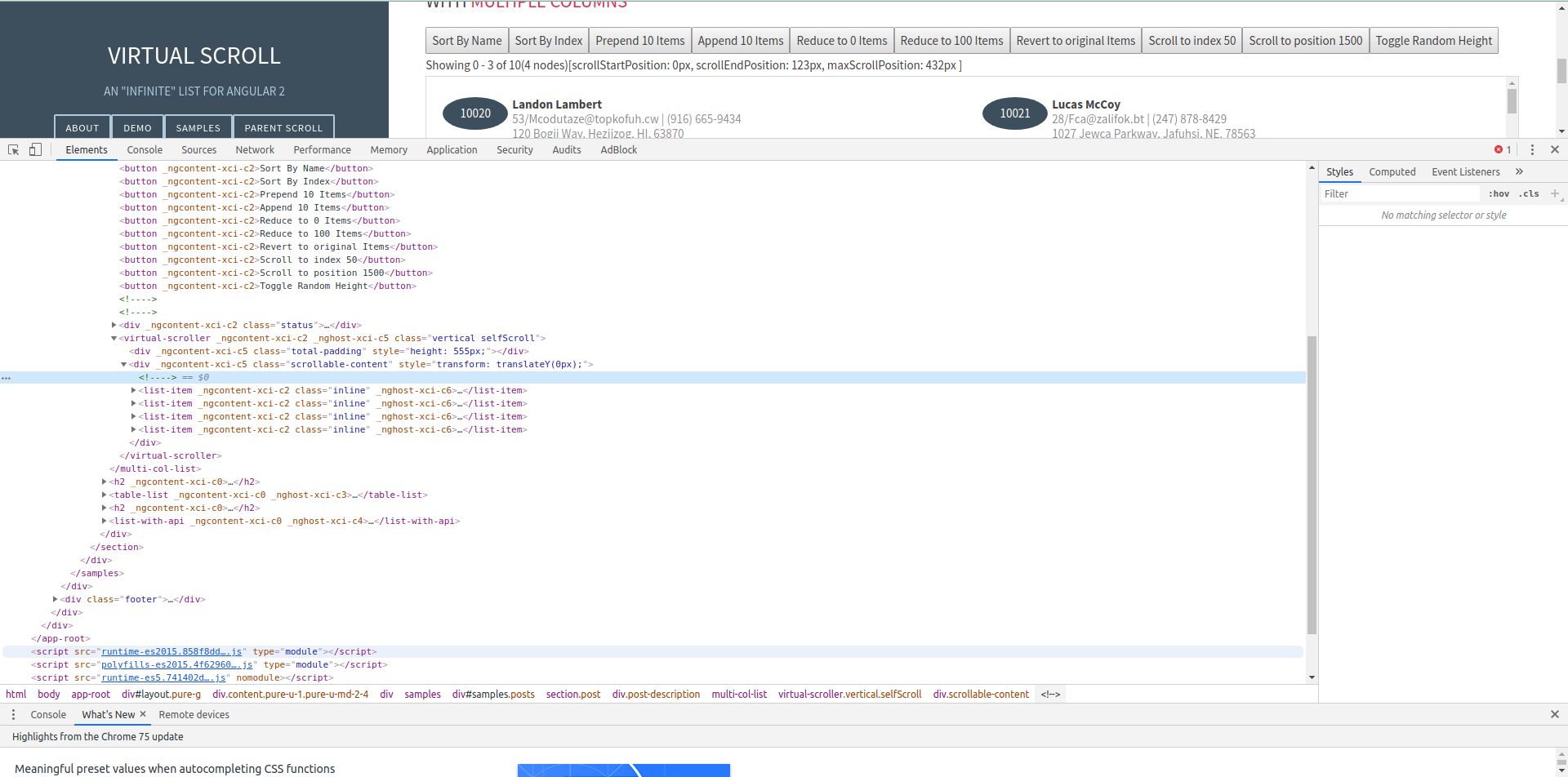 Three Or More Columns · Issue 133 · Rintoj Ngx Virtual Scroller · Github