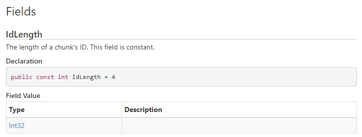 Docs for constants contain strange type/description table with empty description · Issue #5653 ...