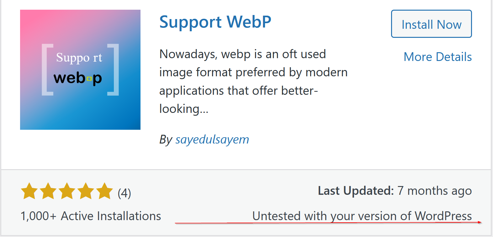 Incompatible with WP 5.8.1 · Issue #1 · sayedulsayem/support-webp · GitHub