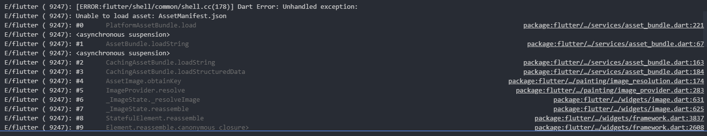 Unable To Load Asset Assetmanifestjson After Hotreload · Issue 21920 · Flutterflutter · Github