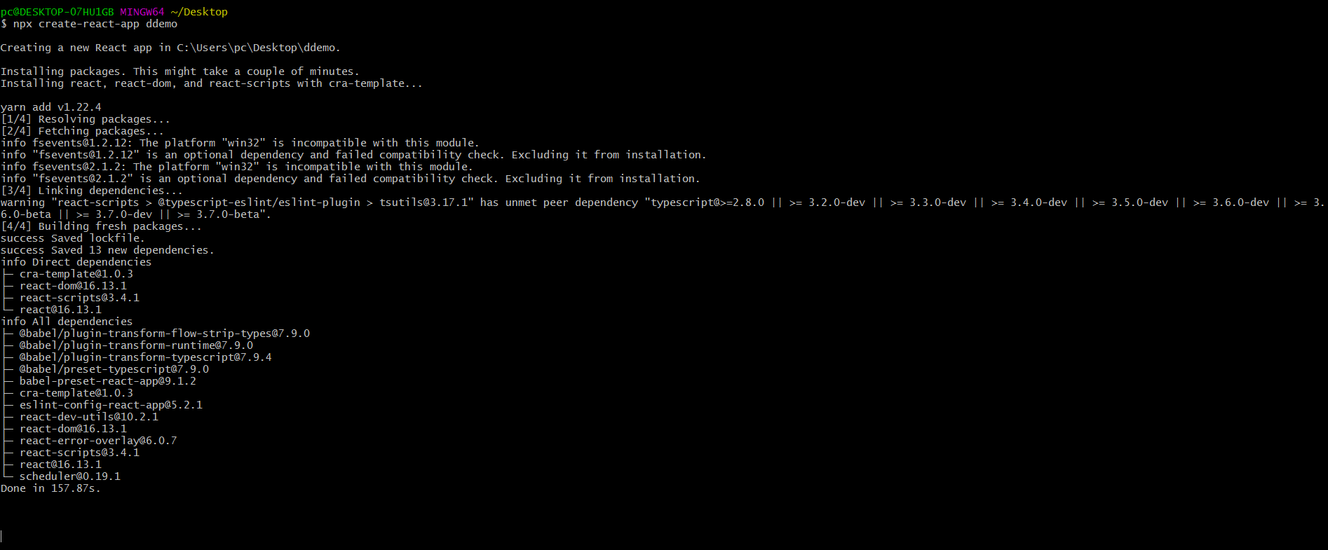 npx create-react-app unable to download further dependencies ....and not throwing any error ...