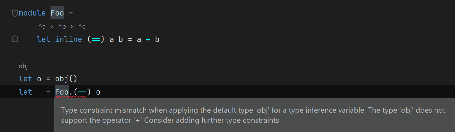 Incorrect range highlighting with qualified access to the operator ...