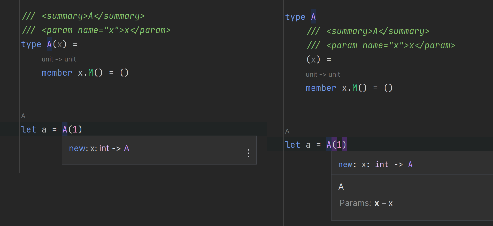 Prohibit XML documentation with params for the primary constructor above the type · Issue #13922 ...