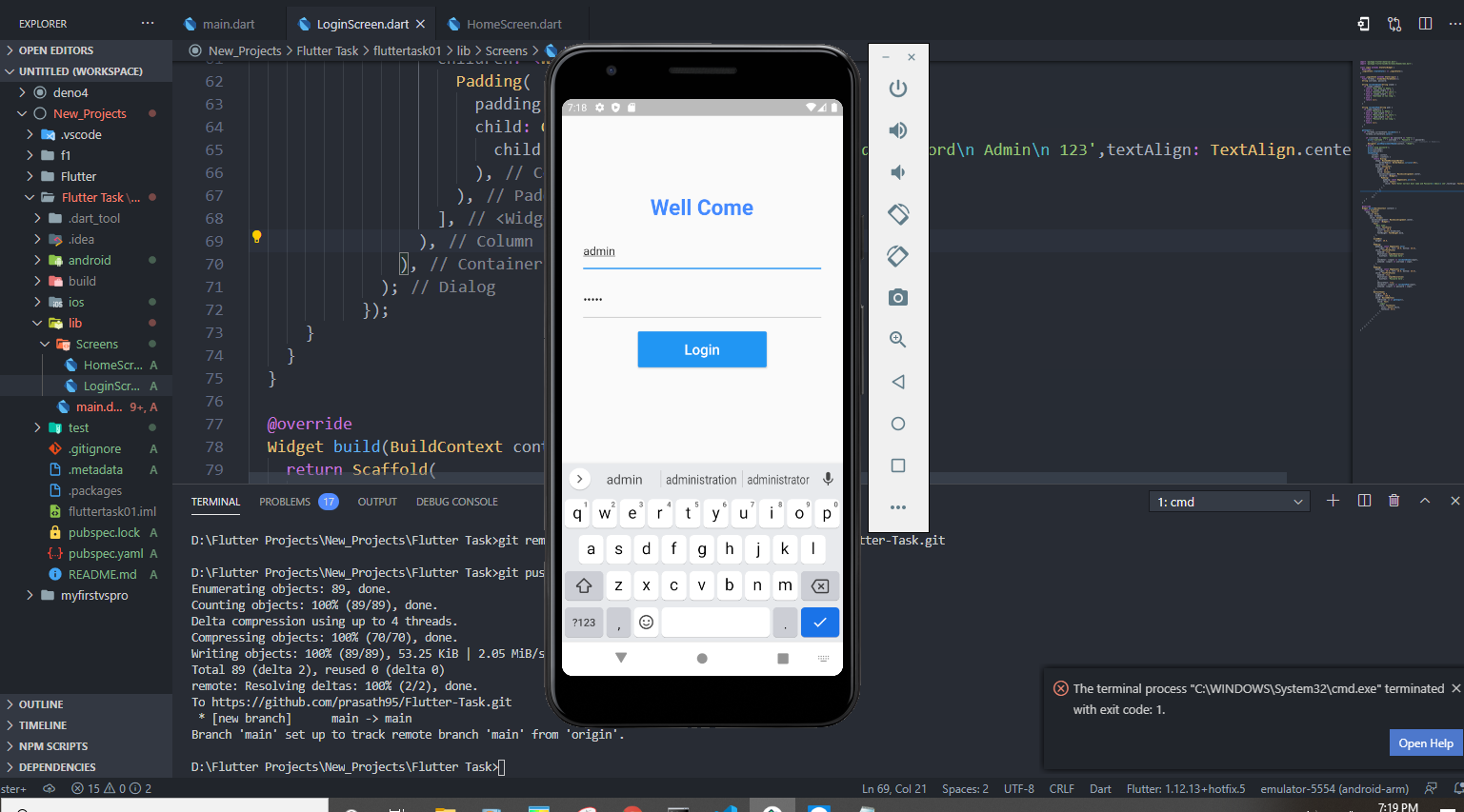 GitHub - prasath95/Flutter-Task: Login Screen