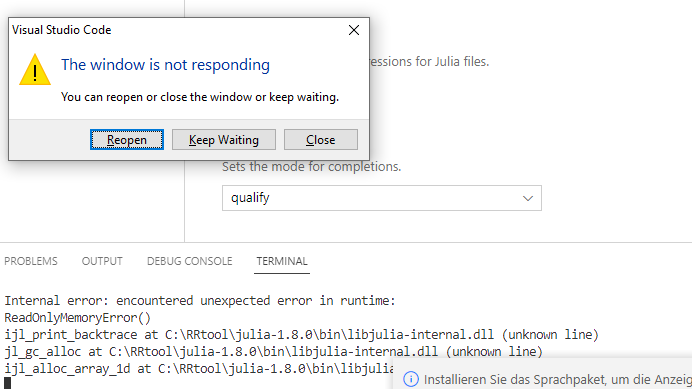 crash with julia 1.8.0 on Ryzen CPUs · Issue #3048 · julia-vscode/julia-vscode · GitHub