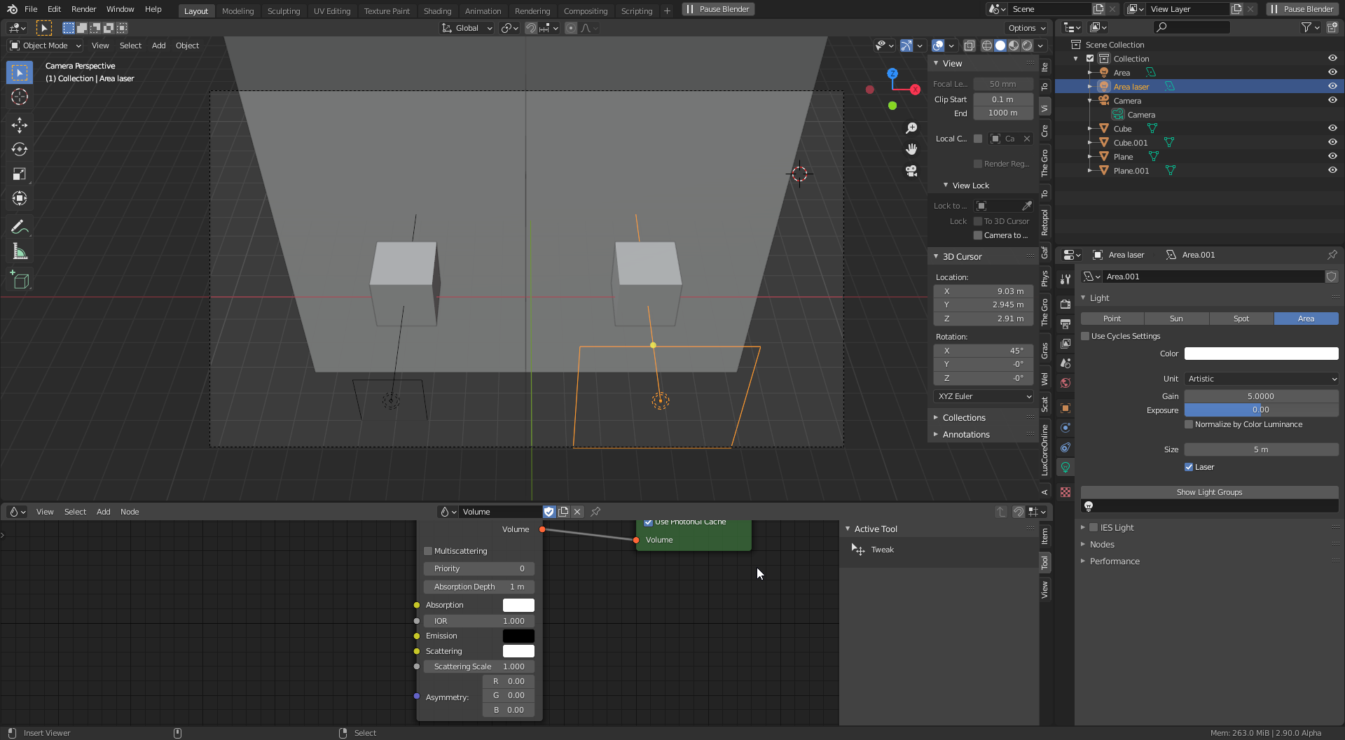 Volume scattering ignored by laser light source · Issue #464 · LuxCoreRender/LuxCore · GitHub