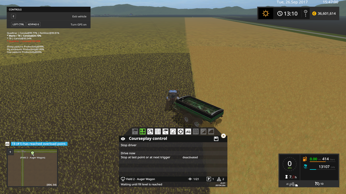 Overloader waits for combine on grains and blocking it · Issue #2326 · Courseplay/courseplay ...