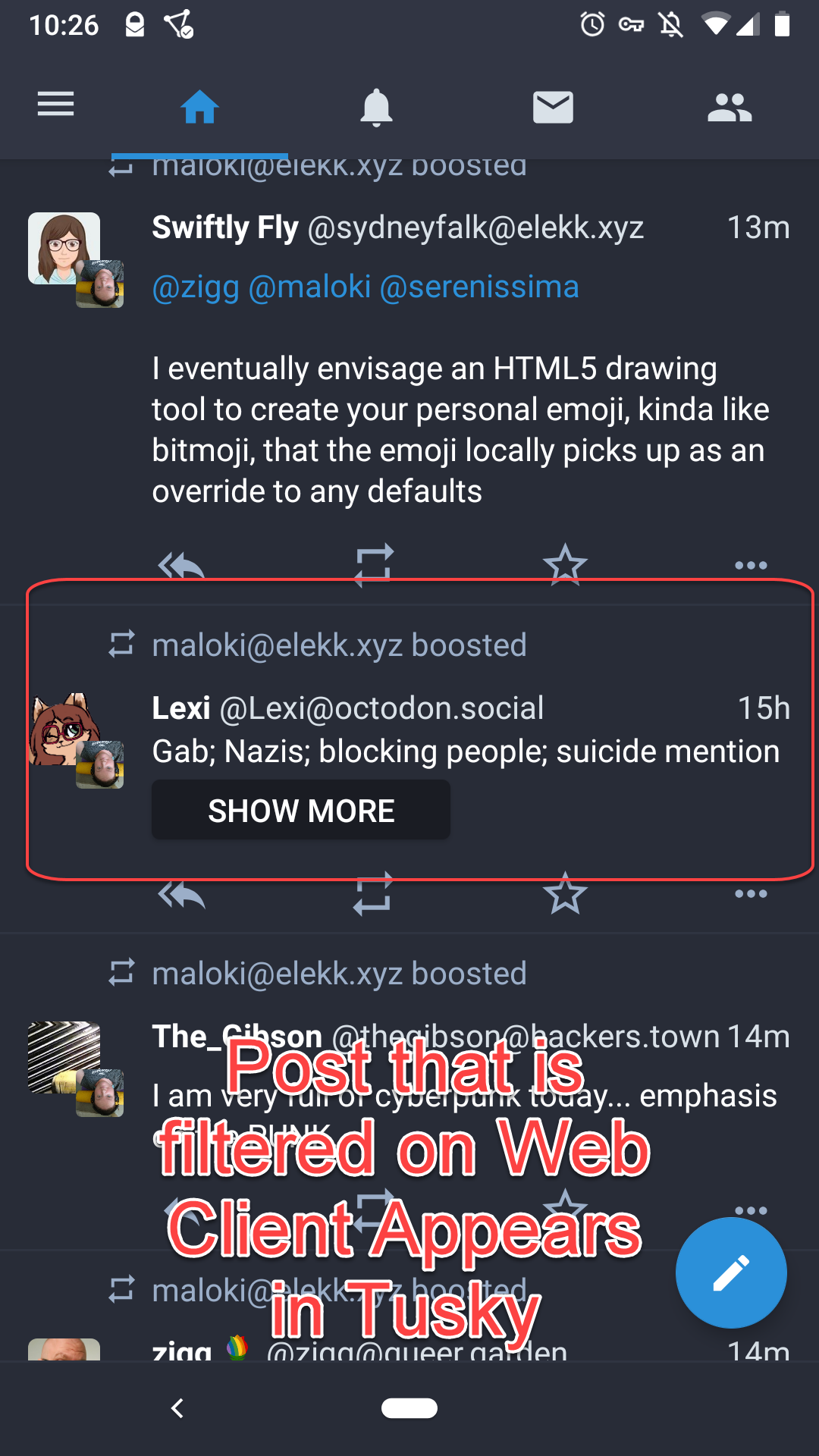 Filters do not work on Home timeline · Issue #1380 · tuskyapp/Tusky · GitHub