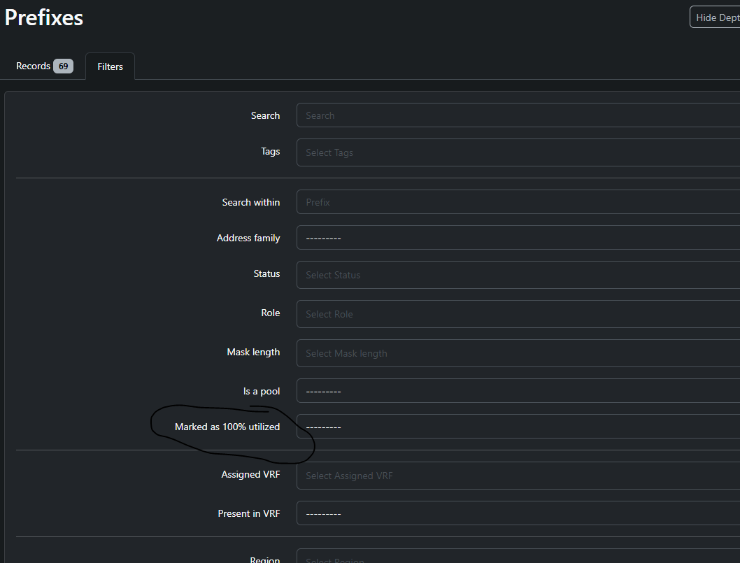 Toggle show available prefixes in /ipam/prefixes/ · Issue #8680 · netbox-community/netbox · GitHub