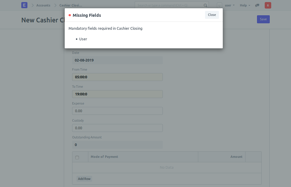 POS: Cashier Closing (Cashup, Cash Reconciliation) non functional in ...