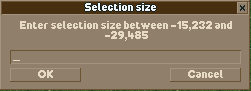 "Enter selection size" prompt displays wrong values · Issue #15271 · OpenRCT2/OpenRCT2 · GitHub