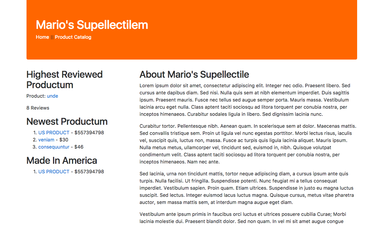 GitHub - jennifer-kinsey/marios: Fictitious Company Mario's has product with reviews; ROR app ...