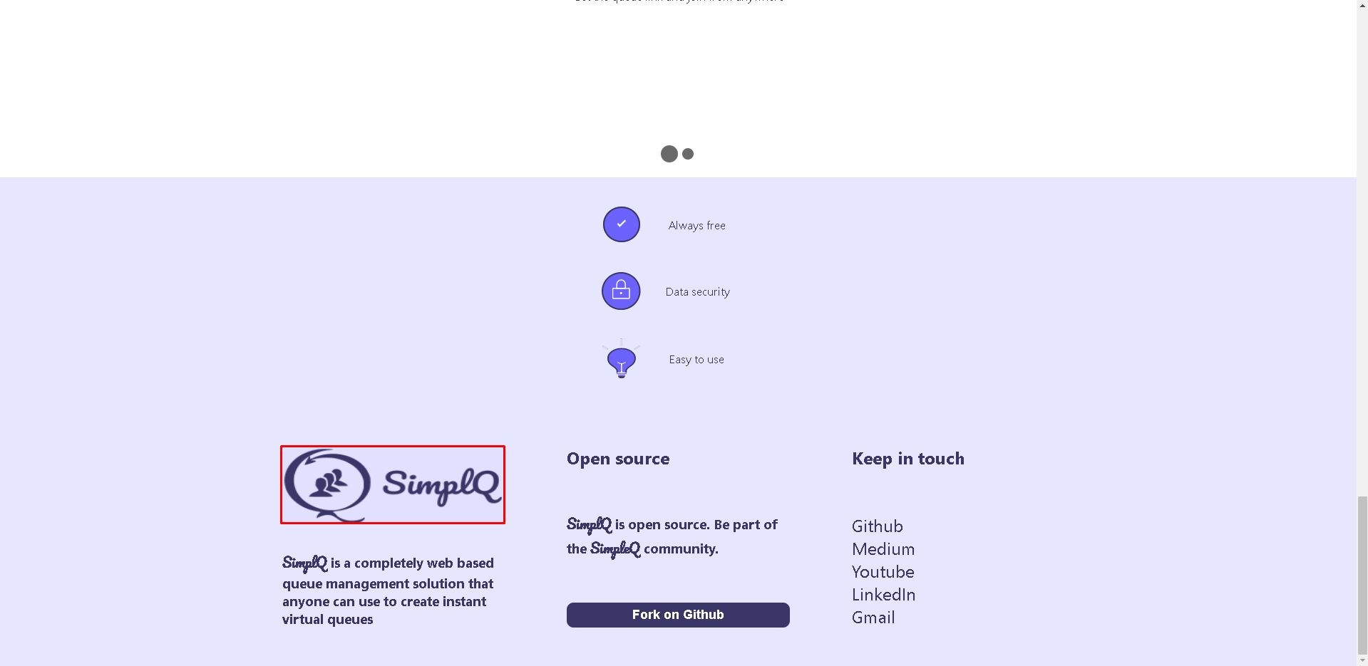 [HomePage] Add footer section at the End · Issue #212 · SimplQ/simplQ-frontend · GitHub