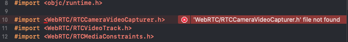 'WebRTC/RTCCameraVideoCapturer.h' file not found · Issue #1001 · react-native-webrtc/react ...