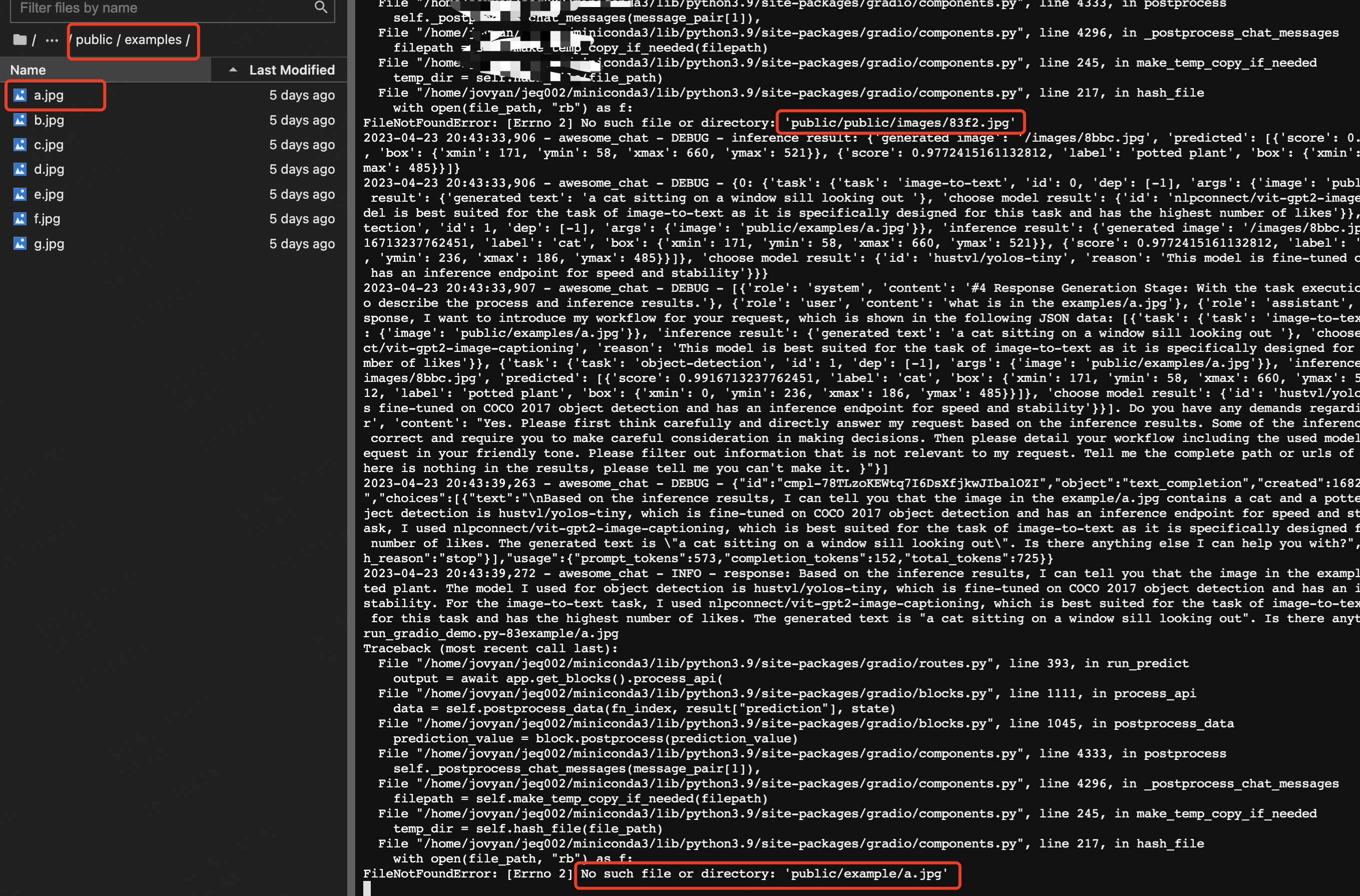 Filenotfounderror [errno 2] No Such File Or Directory Public Public Images 83f2 · Issue