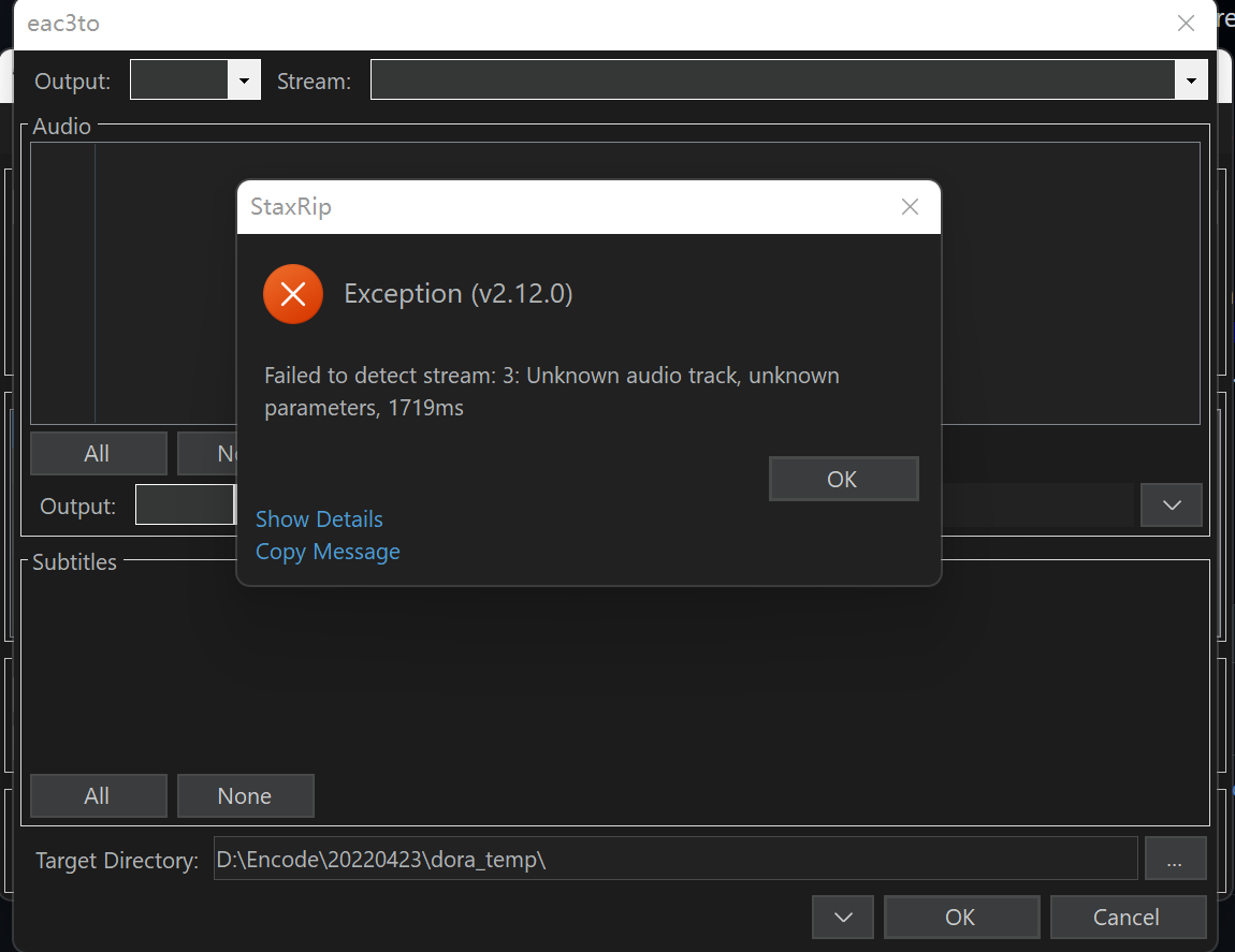Better handling of eac3to errors · Issue #866 · staxrip/staxrip · GitHub