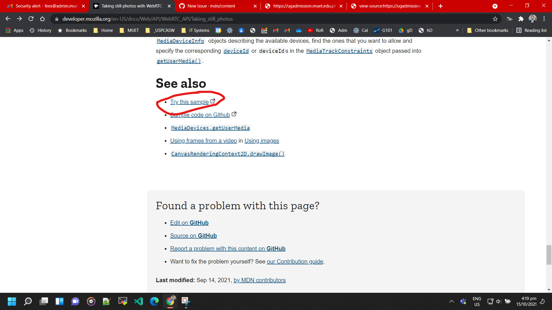"Taking still photos with WebRTC": contains a broken link to defunct sample server · Issue #9836 ...