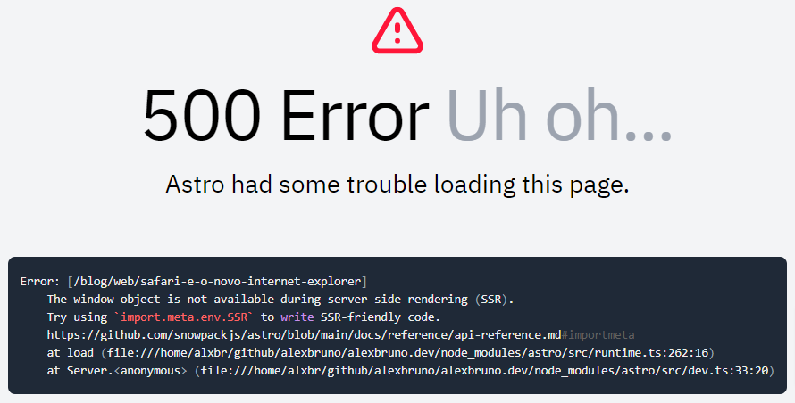 🐛 BUG: Unable to render on the server · Issue #628 · withastro/astro · GitHub