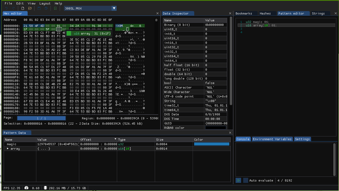 [Bug] Hovering over array don't show correct value · Issue #540 · WerWolv/ImHex · GitHub