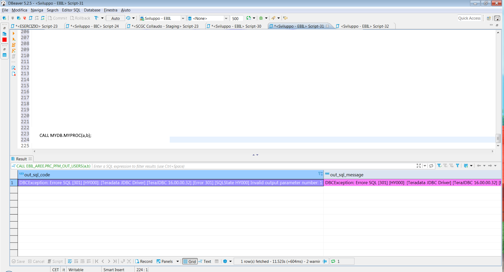 Error executing Stored Prodecure in Teradata · Issue #4745 · dbeaver/dbeaver · GitHub