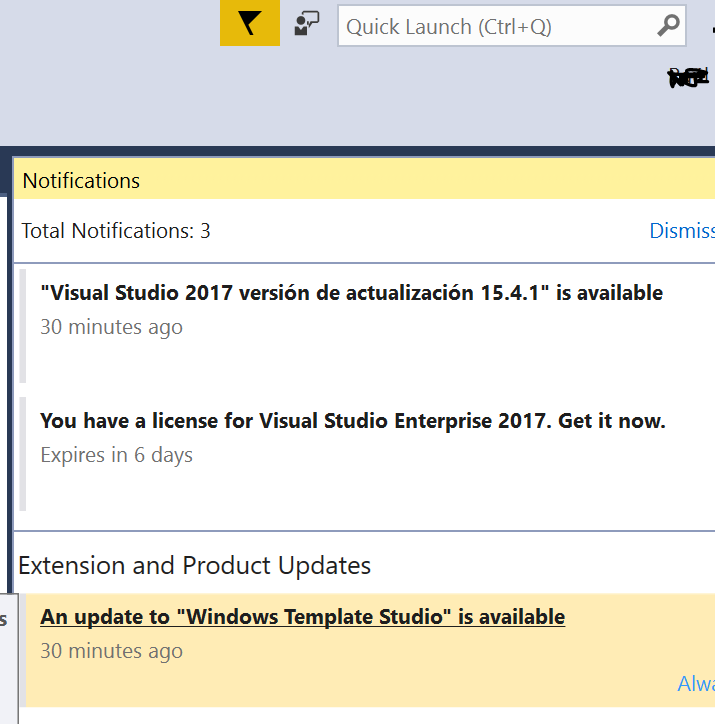 Latest templates update prevent previous Windows Template Studio ...