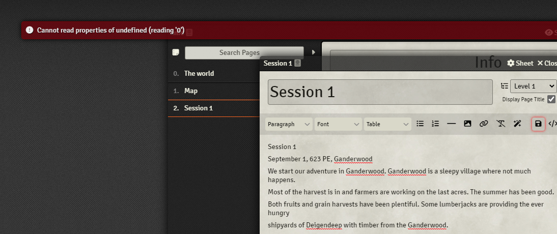 Error when copy pasting txt into a journal · Issue #9330 · foundryvtt/foundryvtt · GitHub