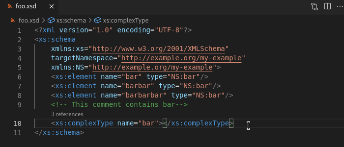Type highlight all instead of by instance · Issue #1050 · eclipse-lemminx/lemminx · GitHub