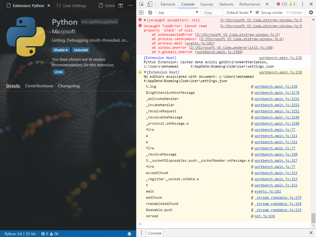 problem with show extension details,contributions,changelog · Issue ...