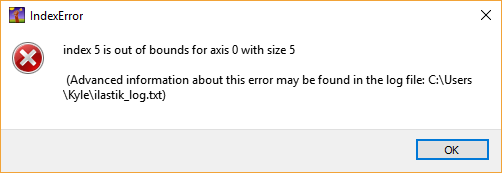 index x is out of bounds · Issue #1776 · ilastik/ilastik · GitHub