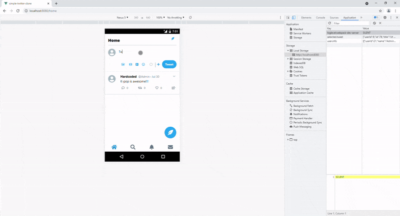 GitHub - cmutk/simple-twitter-clone: A basic twitter clone app that built with VueJS and ...