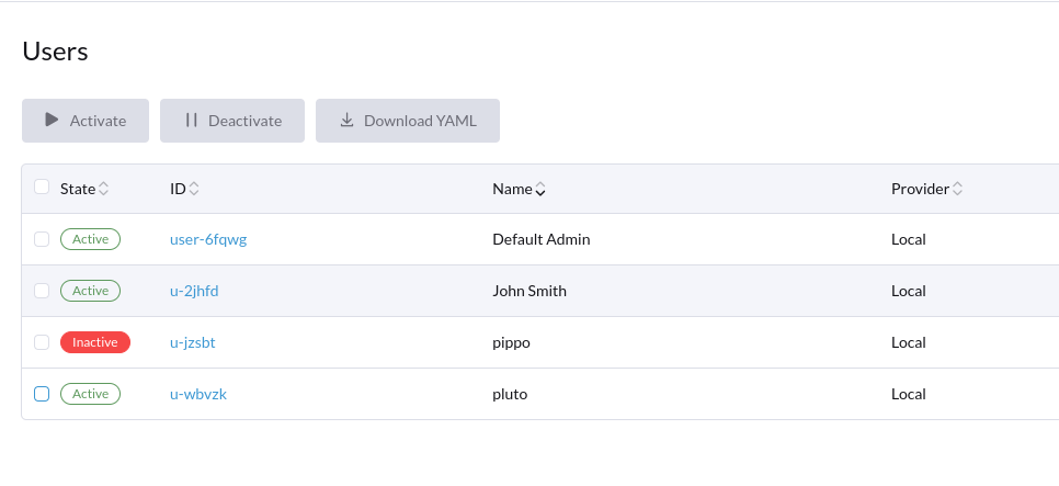 Delete button not active when trying to delete users · Issue #7484 · rancher/dashboard · GitHub