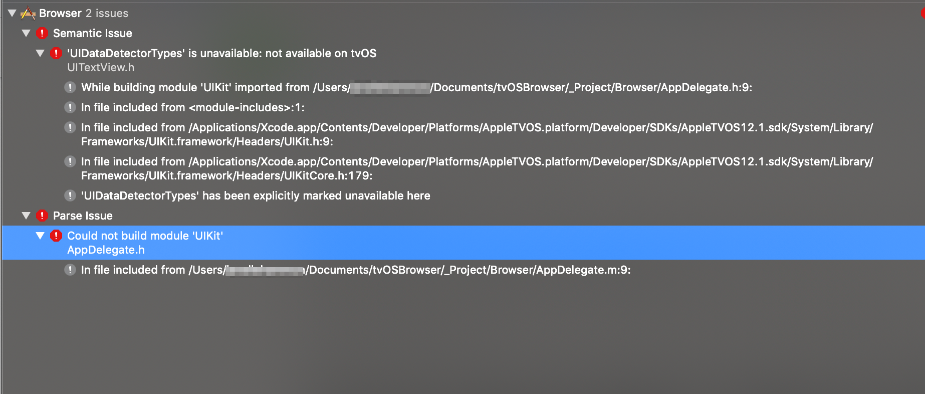 Build Failed on tvos 12.1.2 · Issue #18 · jvanakker/tvOSBrowser · GitHub