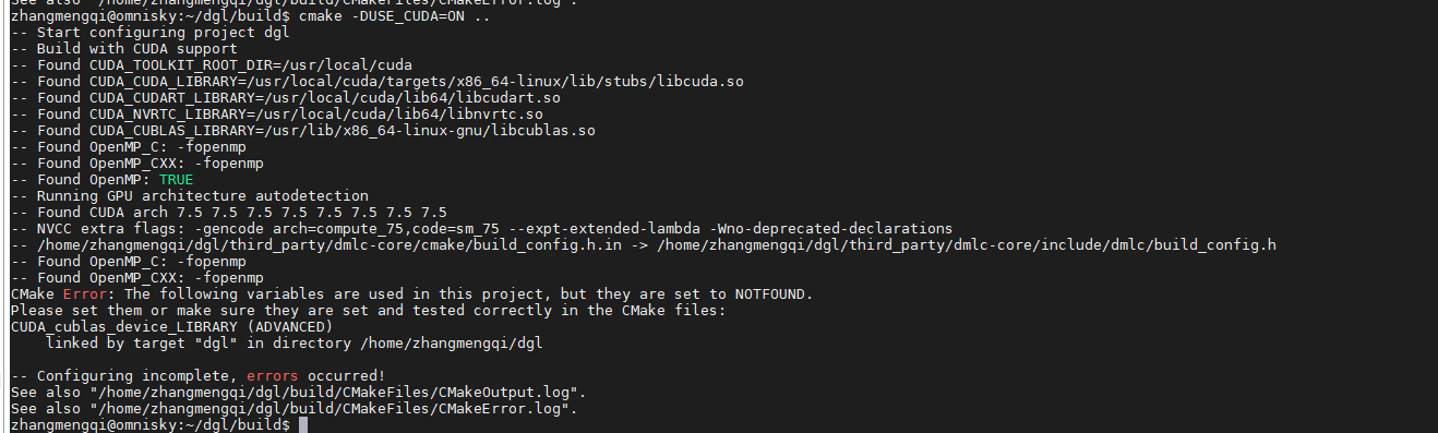 When I installed from source, the following erros occurred: · Issue #1806 · dmlc/dgl · GitHub
