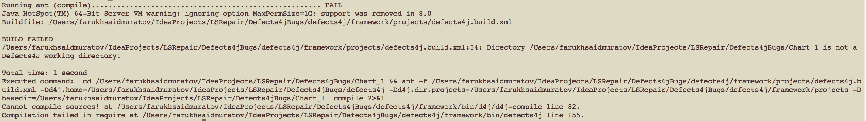 Chart Project Build Failed · Issue #231 · rjust/defects4j · GitHub