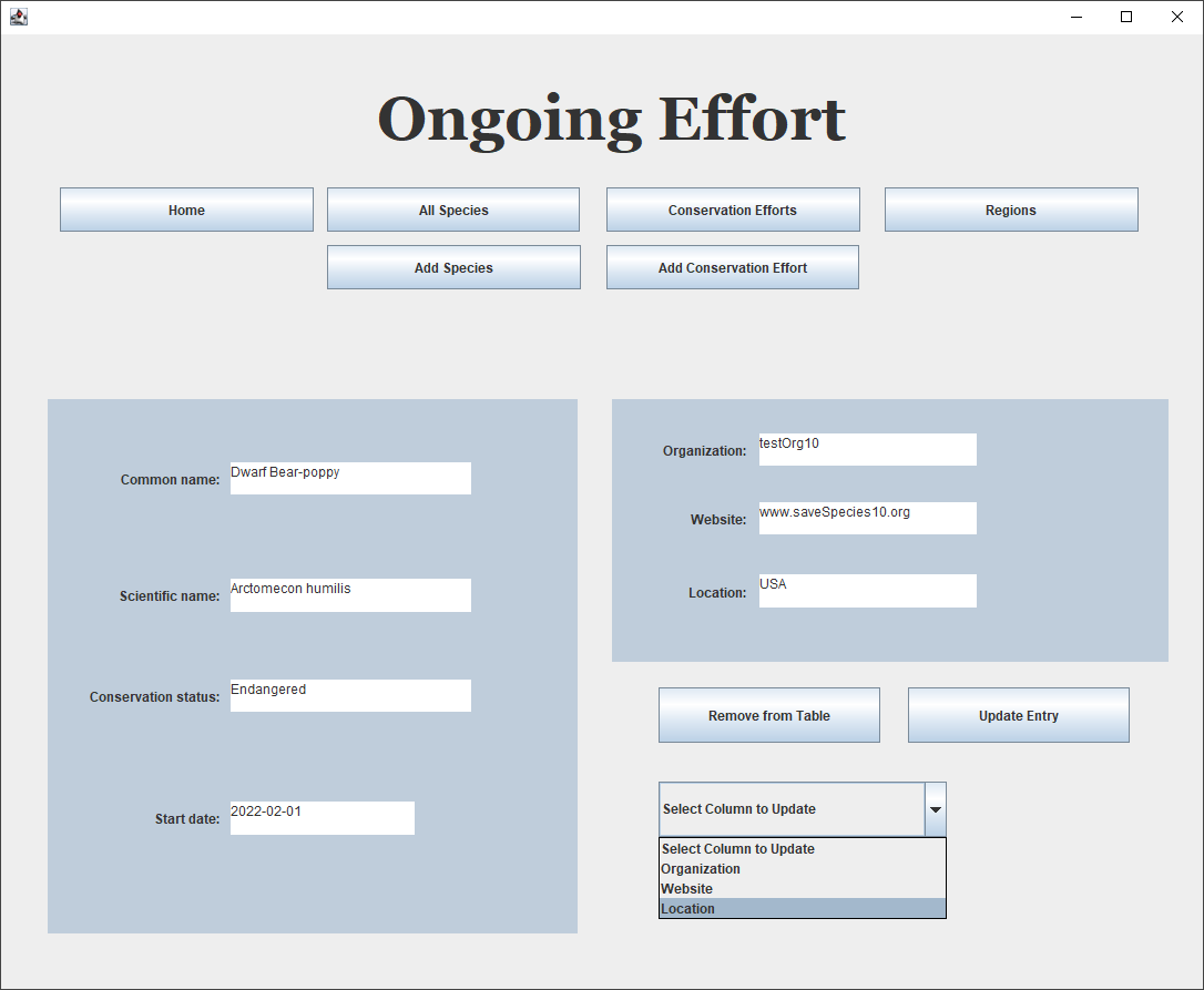 GitHub - pennych/endangered-species-database-app