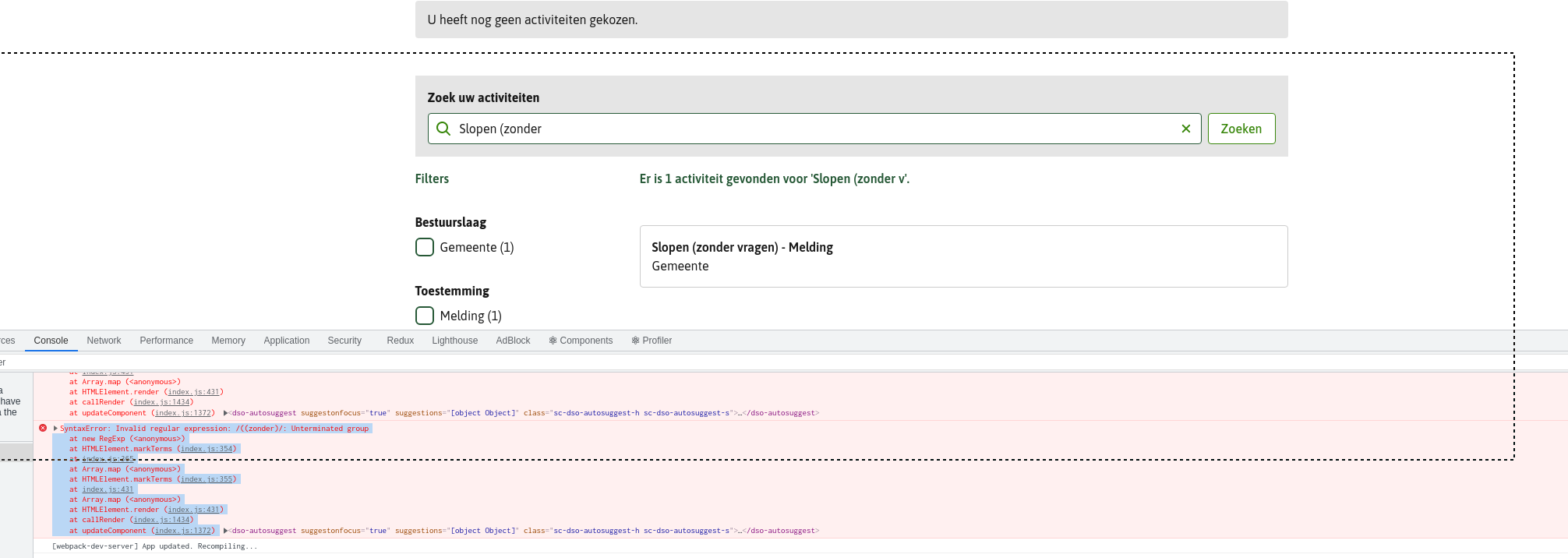 AutoSuggest; Highlighter breekt op reguliere expressie · Issue #1332 · dso-toolkit/dso-toolkit ...