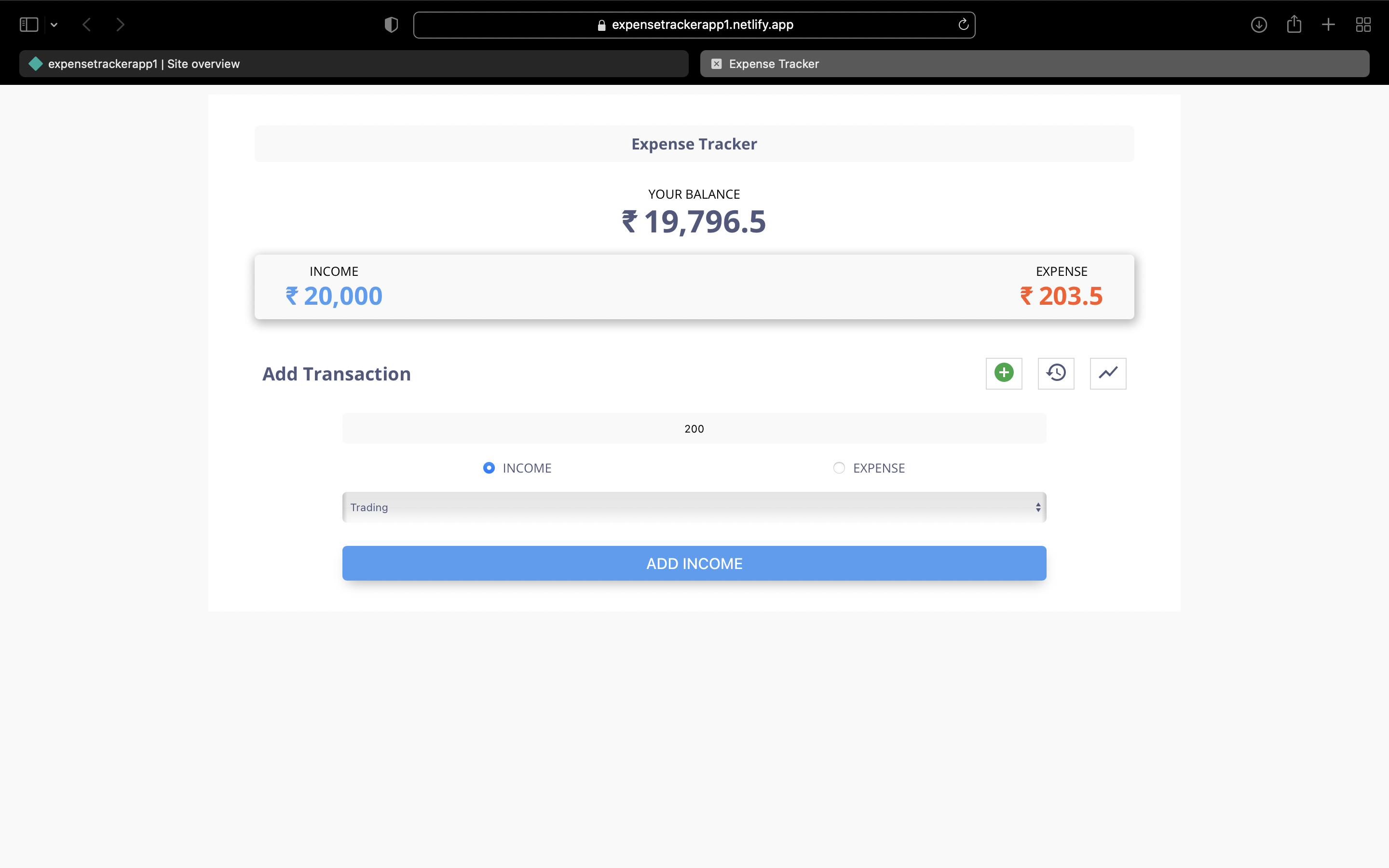 GitHub - subhamverma2407/Expense-Tracker: Expense Tracker built with React JS, Chart.js.