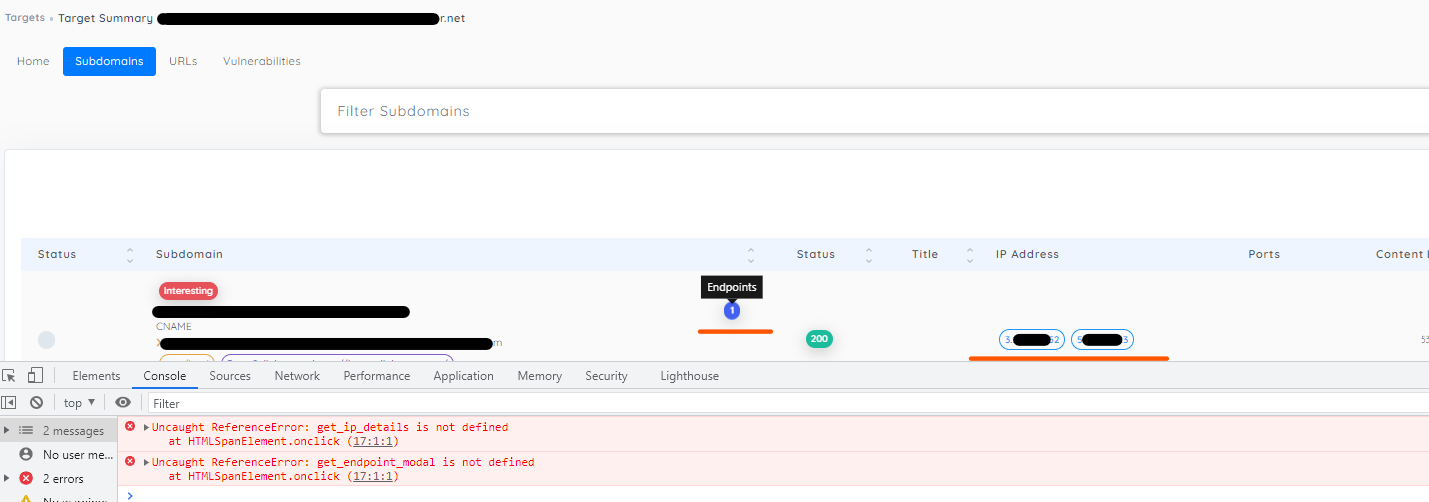 Bug - Badges not working in Target Summary Page · Issue #602 · yogeshojha/rengine · GitHub