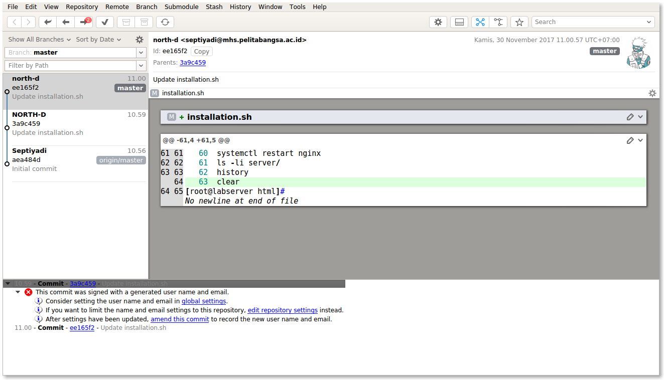 Set Username & Email for Authentication to Git on GitAHead · Issue #6 · geekdive/Issue ...