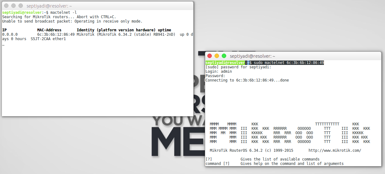 Remote MikroTik dengan Mengakses via Telnet Melalui Mac Address Router MikroTik · Issue #8 ...