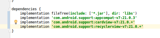 How to solve [ Configuration 'compile' is obsolete and has been replaced with 'implementation ...