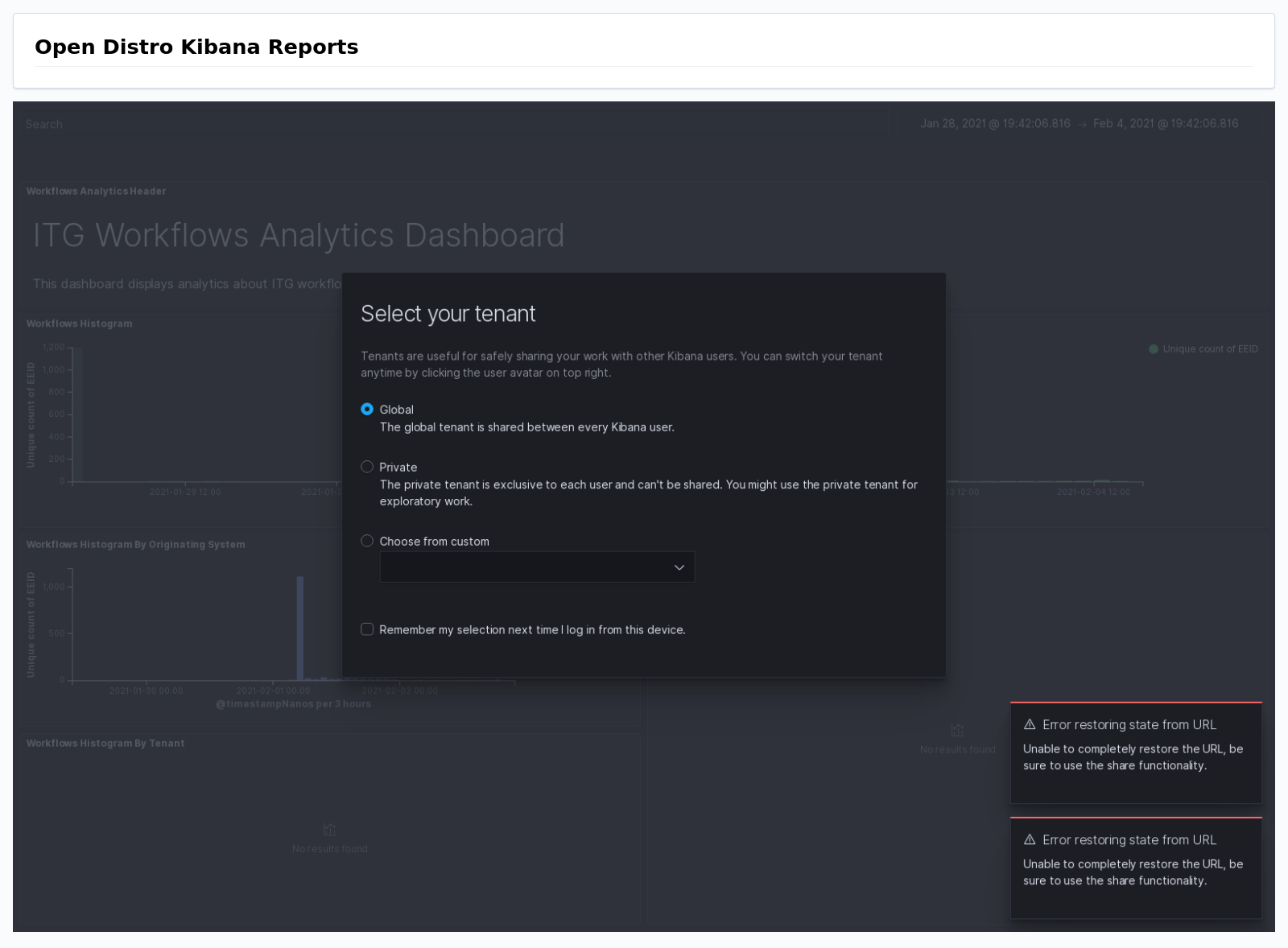 Tenant Selection Panel Showed In Generated Report · Issue 311 · Opendistro For Elasticsearch 
