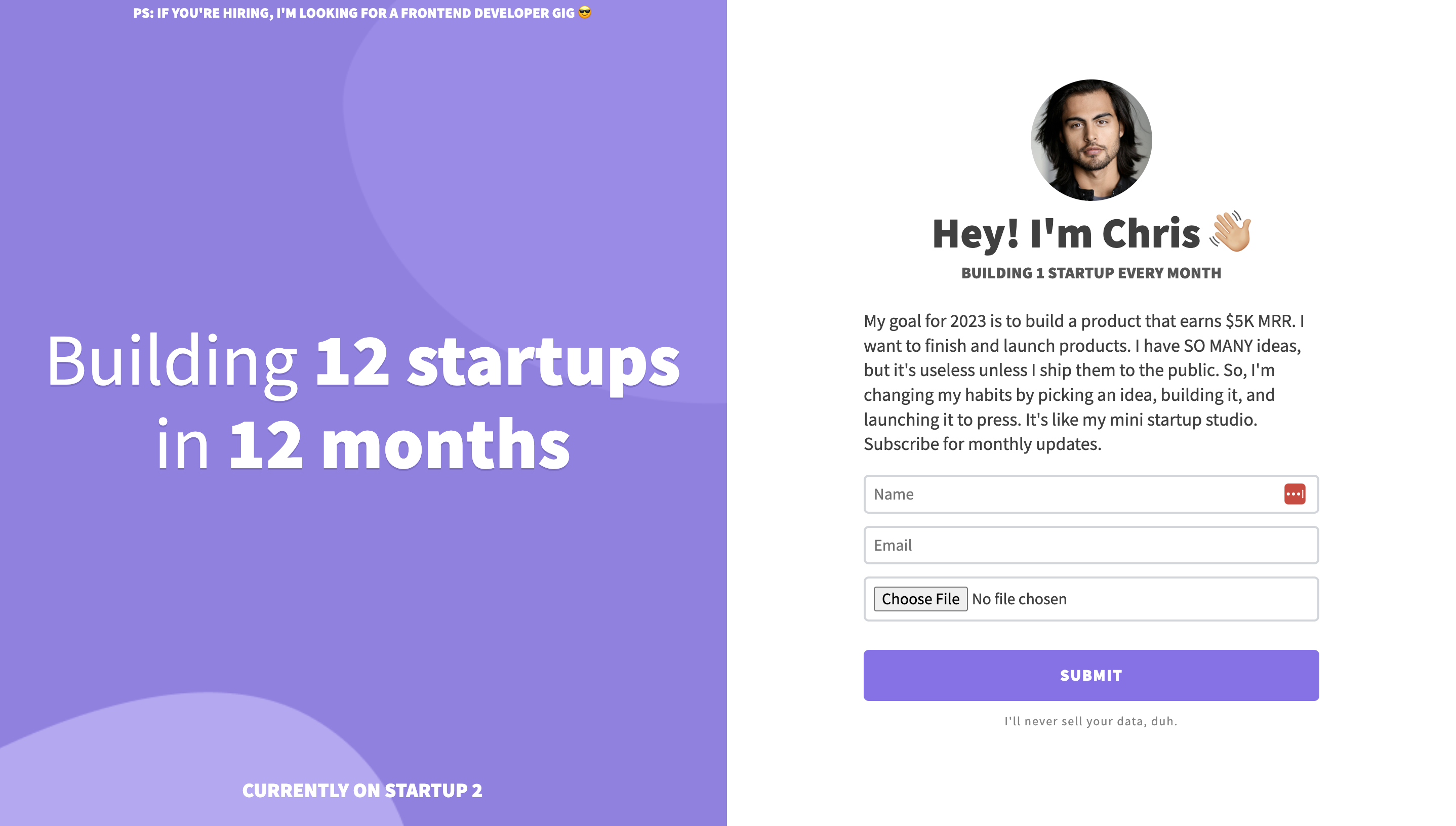 GitHub - ChrisVee/splashPage