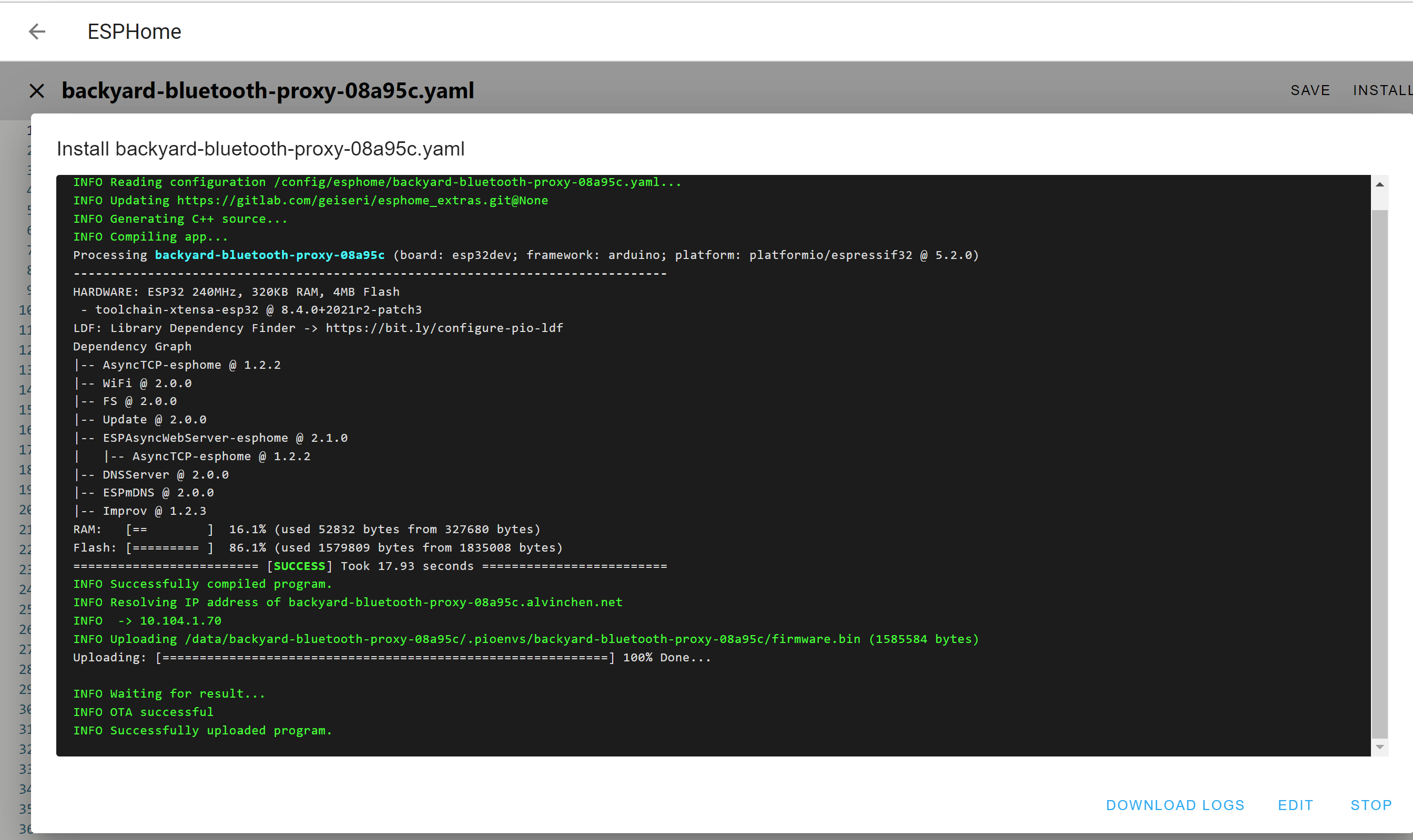 Bluetooth Proxies Atom Lite Update Fails · Issue 85320 · Home Assistantcore · Github 