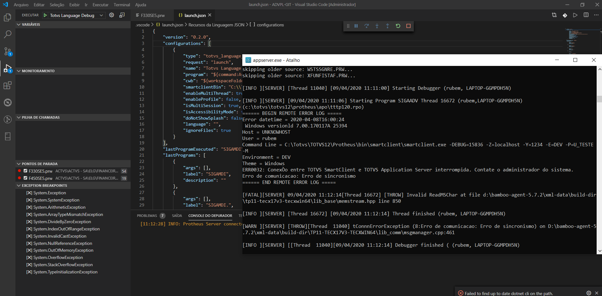 Debug não Executar Smatclient.exe · Issue #339 · totvs/tds-vscode · GitHub